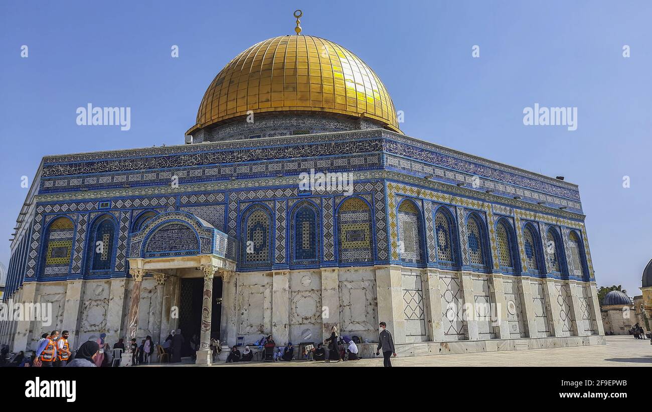 Al-Aqsa Mosque compound during on friday in Ramadan month Stock Photo ...