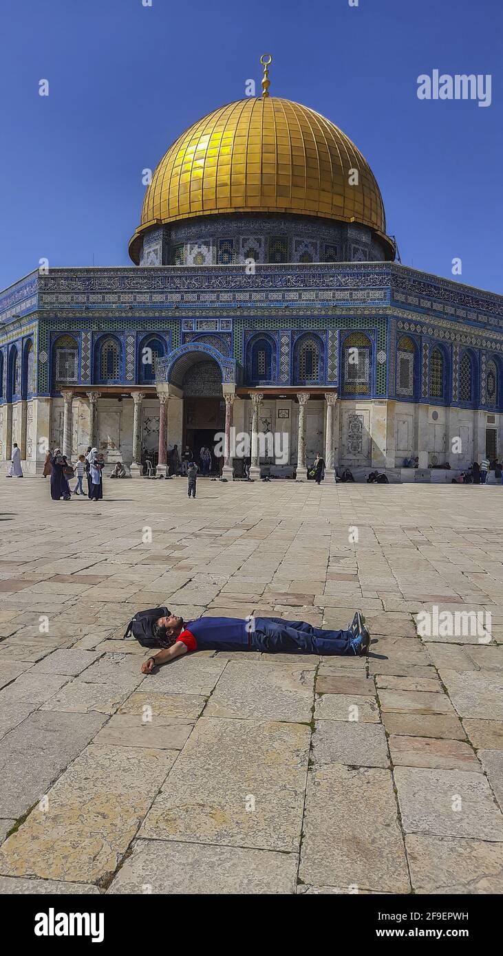 Al-Aqsa Mosque compound during on friday in Ramadan month Stock Photo ...