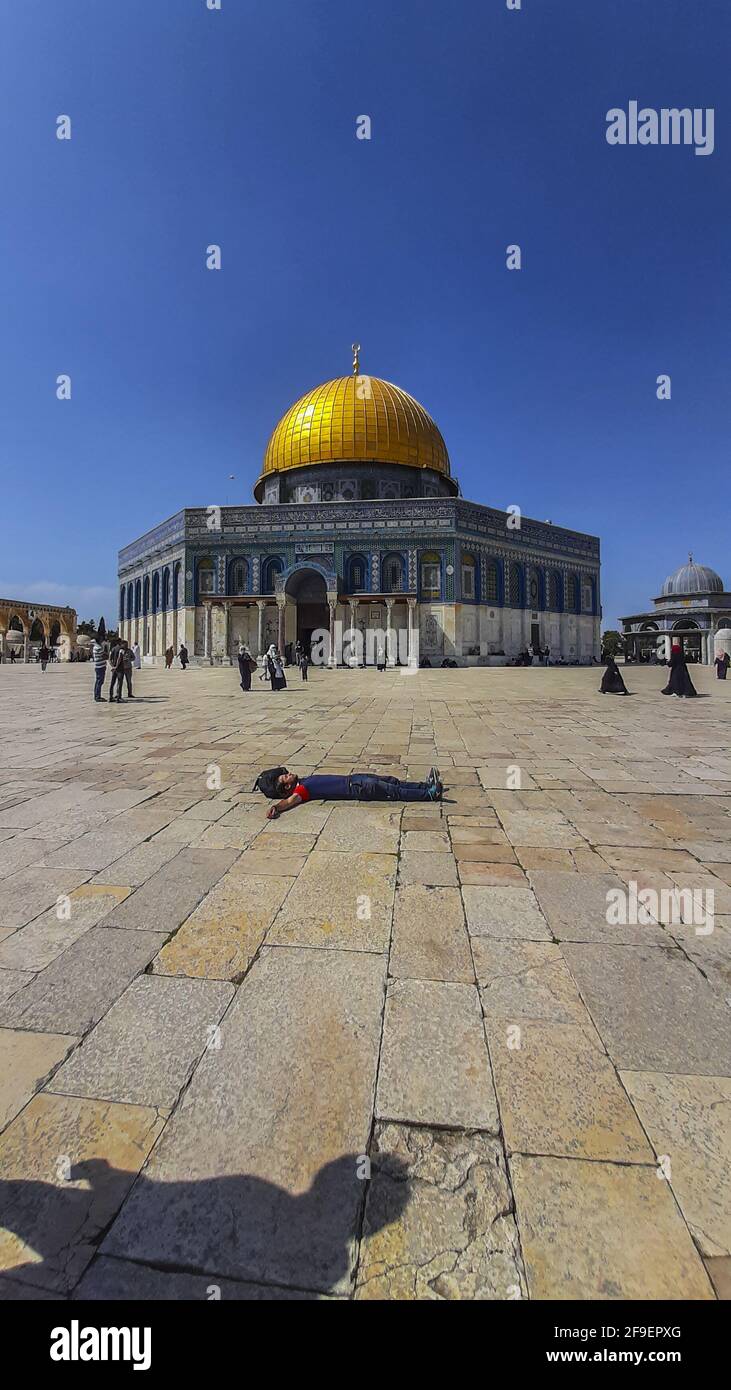 Al-Aqsa Mosque compound during on friday in Ramadan month Stock Photo ...