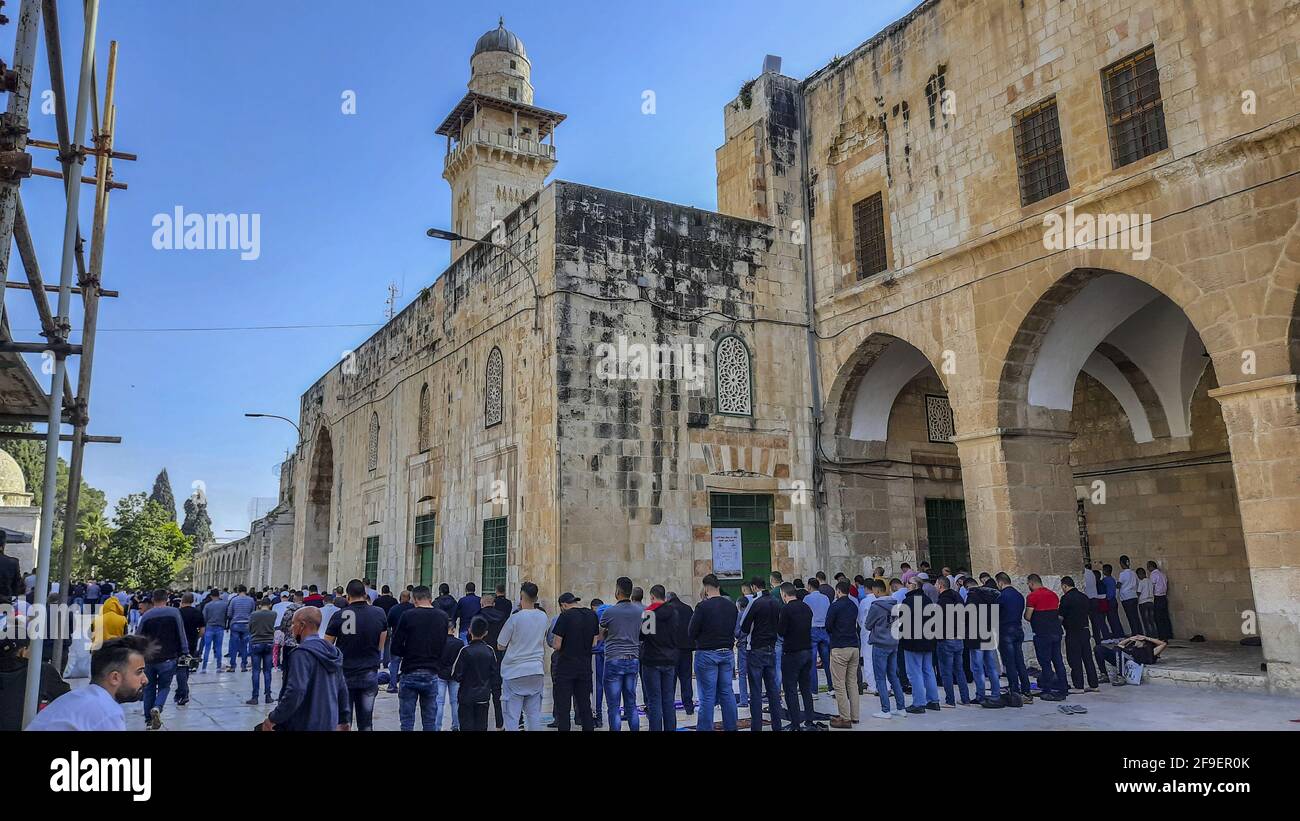 Al-Aqsa Mosque compound during on friday in Ramadan month Stock Photo ...