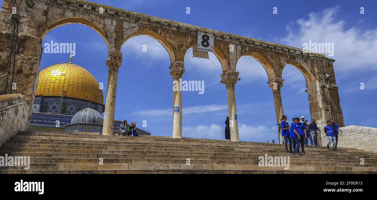 Al-Aqsa Mosque compound during on friday in Ramadan month Stock Photo ...