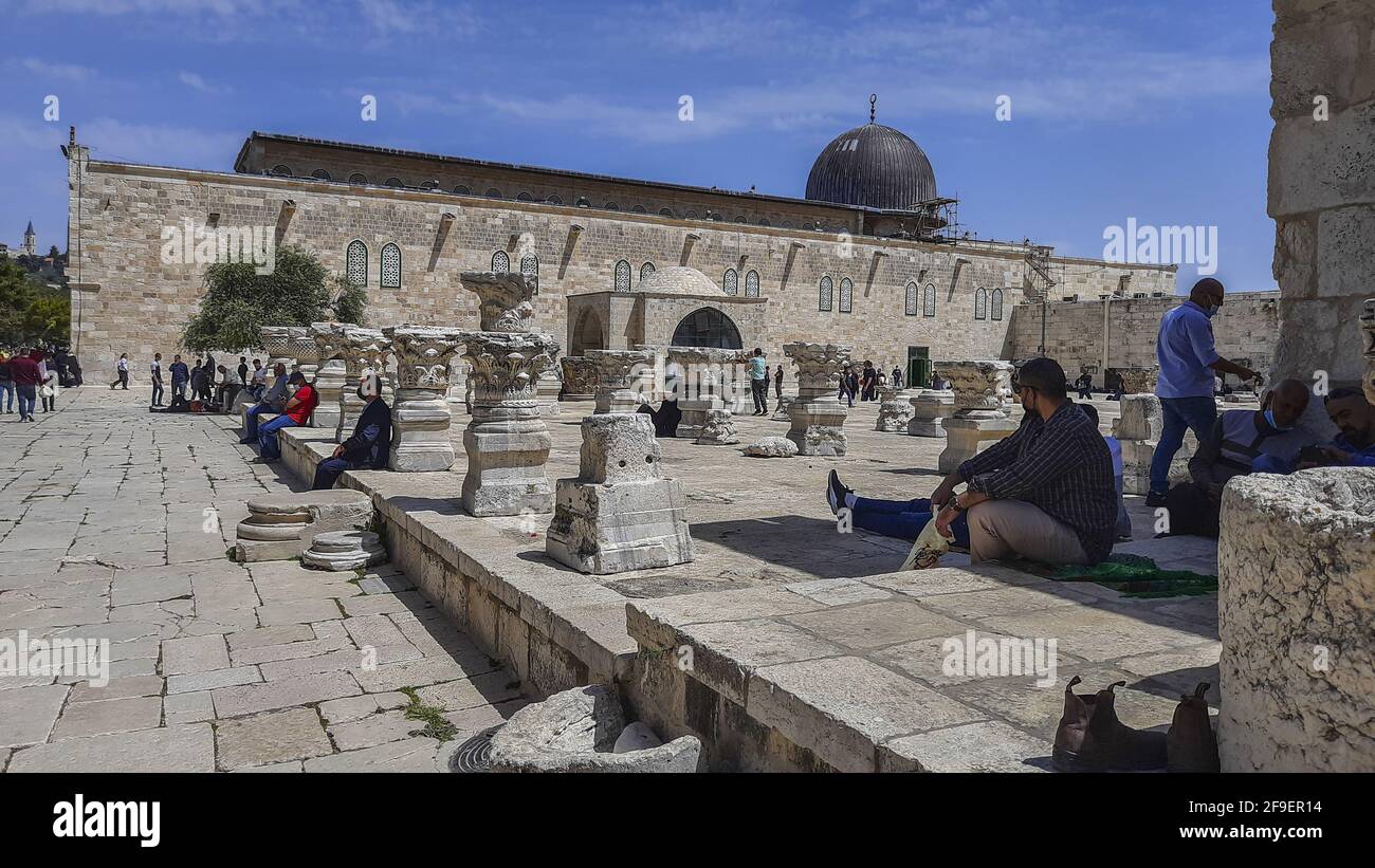 Al-Aqsa Mosque compound during on friday in Ramadan month Stock Photo ...