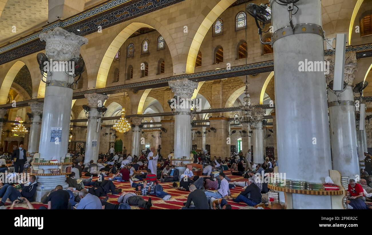 Al-Aqsa Mosque compound during on friday in Ramadan month Stock Photo ...