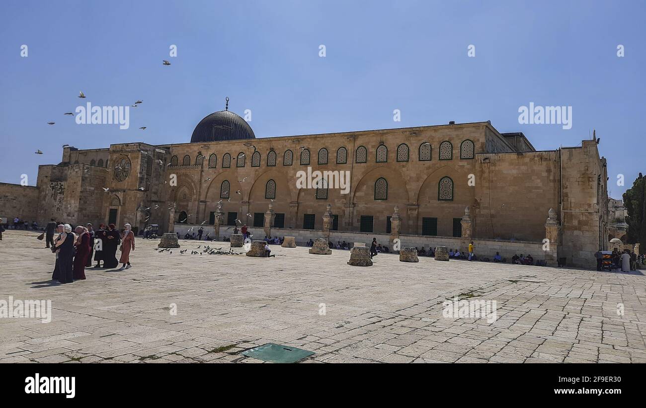 Al-Aqsa Mosque compound during on friday in Ramadan month Stock Photo ...