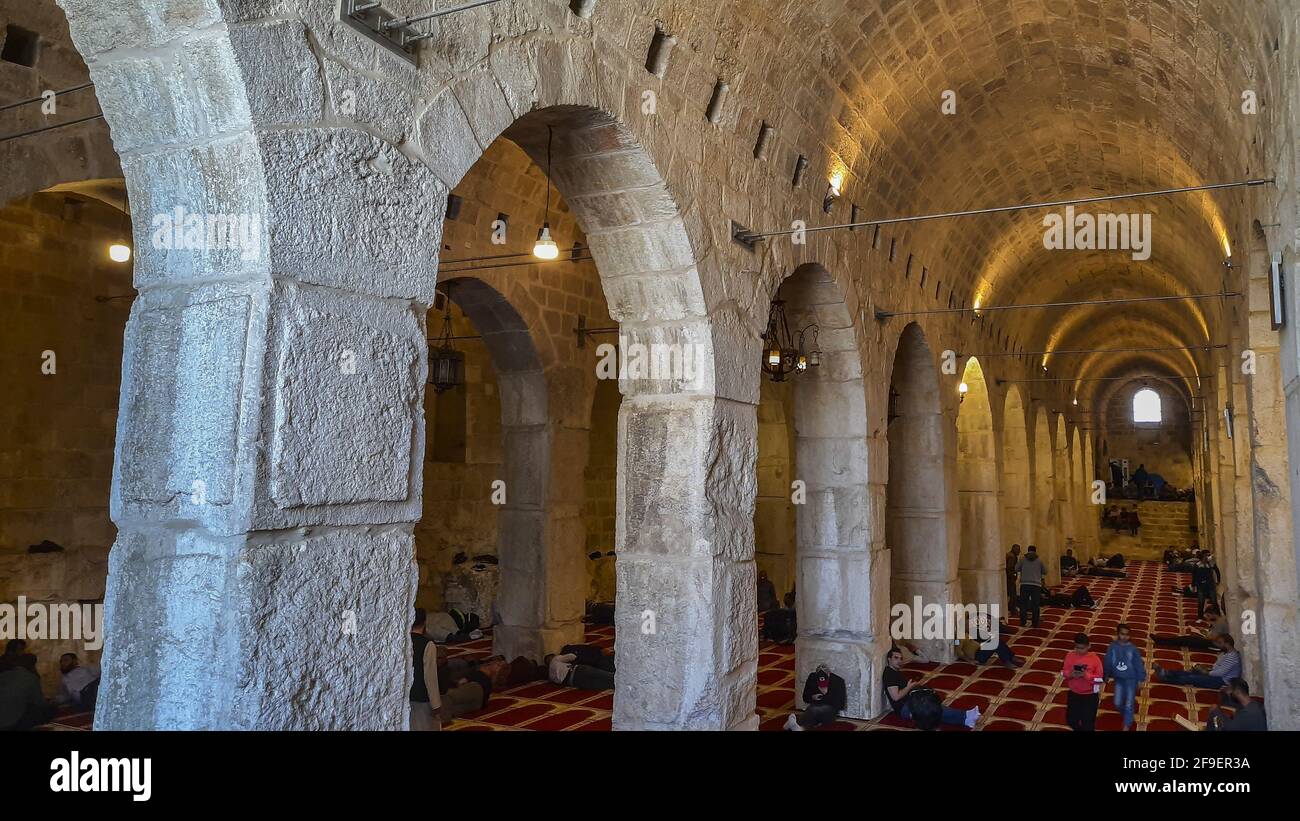 Al-Aqsa Mosque compound during on friday in Ramadan month Stock Photo ...
