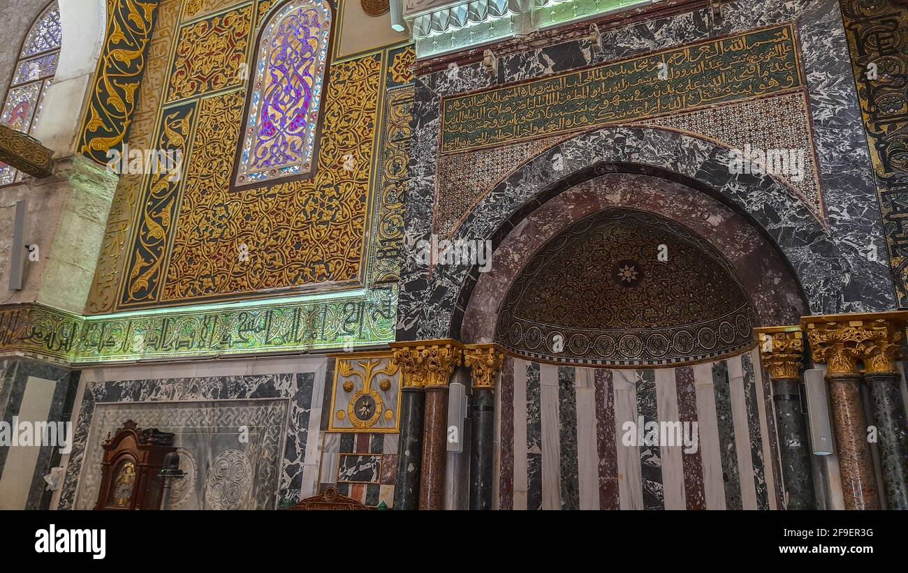 Al-Aqsa Mosque compound during on friday in Ramadan month Stock Photo ...