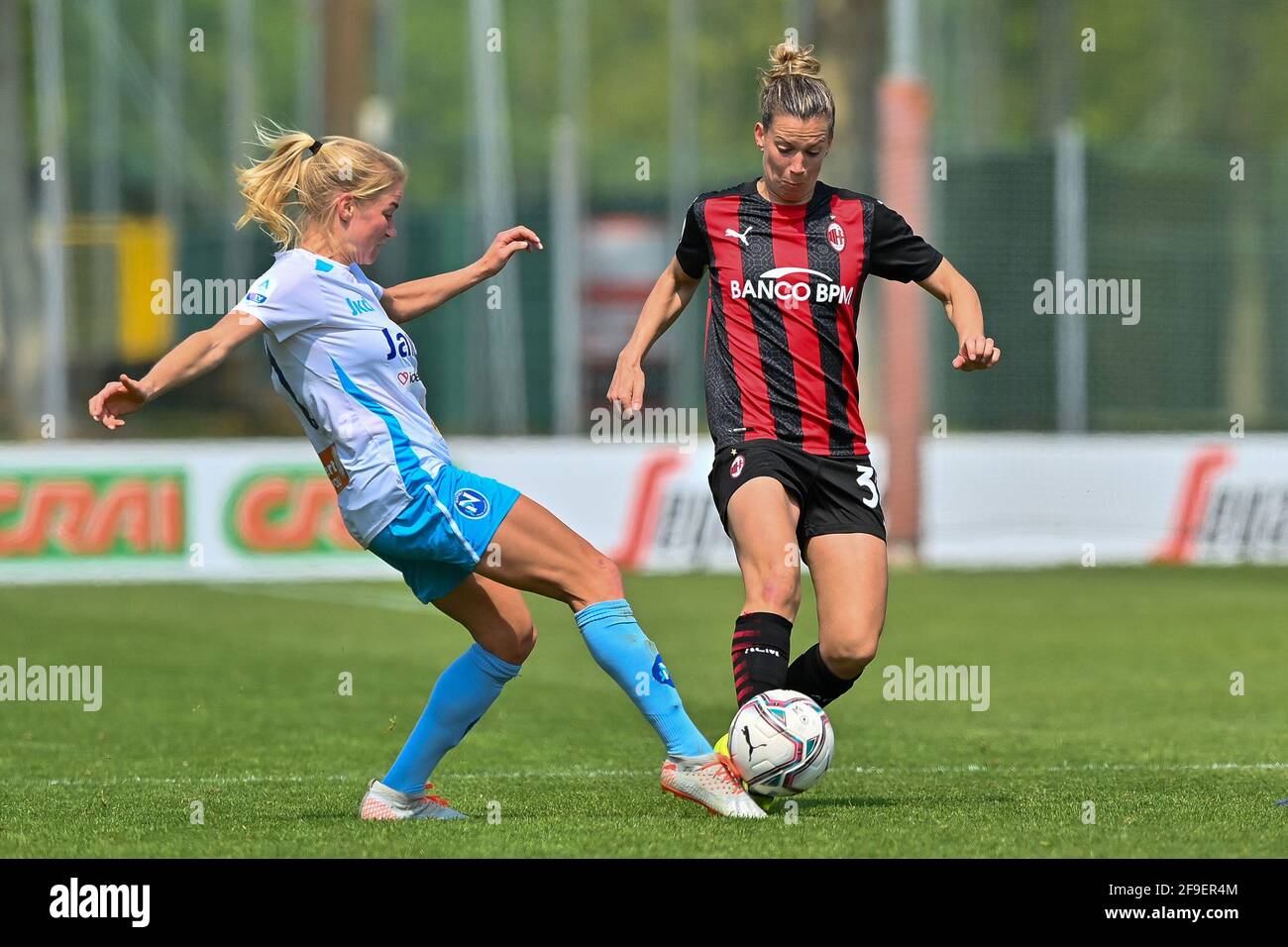 Laura Agard (#36 AC Milan) and Jenny Hjohlman (#11 Napoli) during the ...