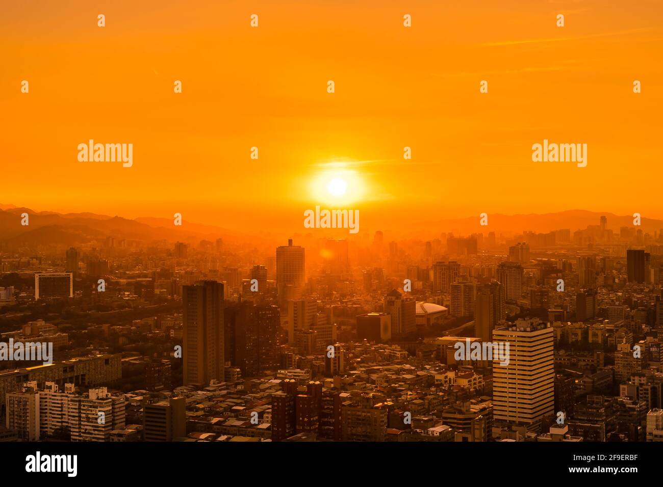 Beautiful architecture building taipei city skyline at sunset in Taiwan ...