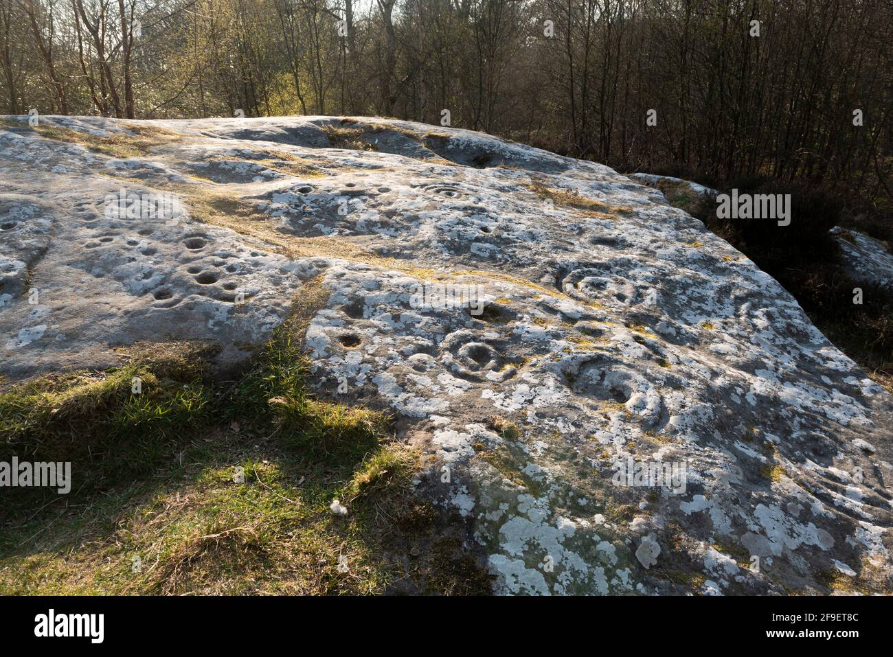 Roughtin Linn rock art Stock Photo - Alamy