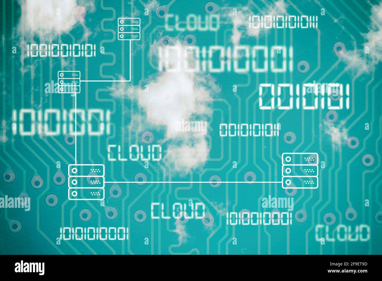 A cloud network technology background with binary codes Stock Photo - Alamy