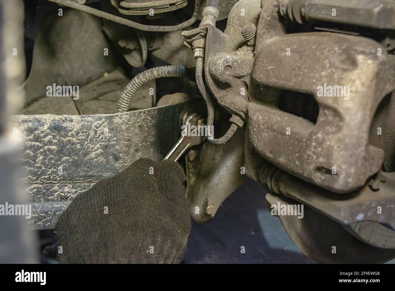 Car chassis repair. Selective Stock Photo - Alamy