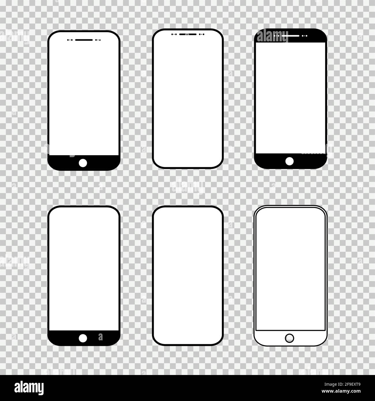 Set of smart mobil phone mock up, Smartphone technology template ...