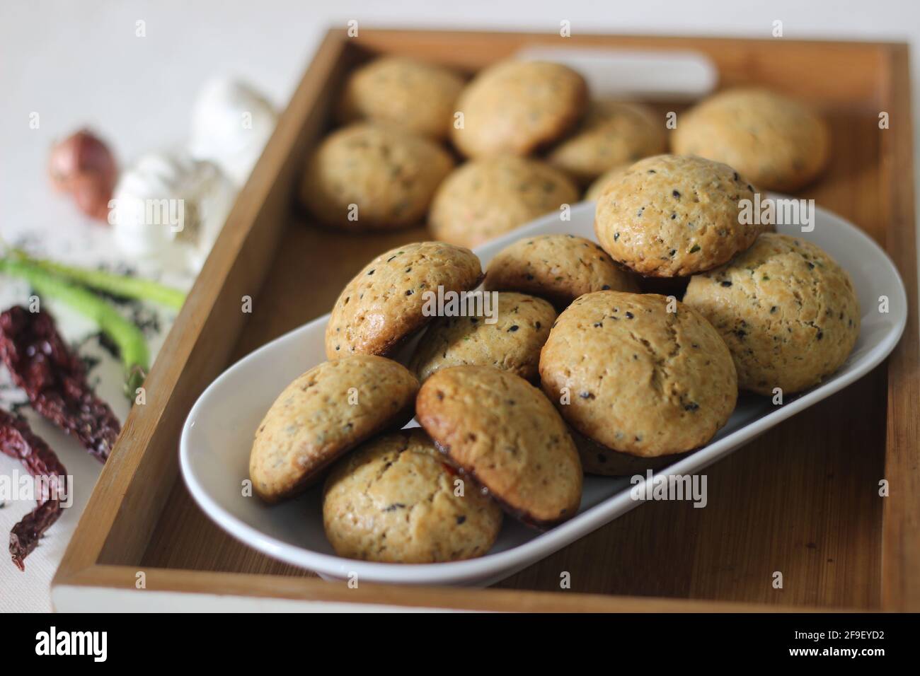 Home baked masala cookies. Sweet and spicy cookies with flavours of ...
