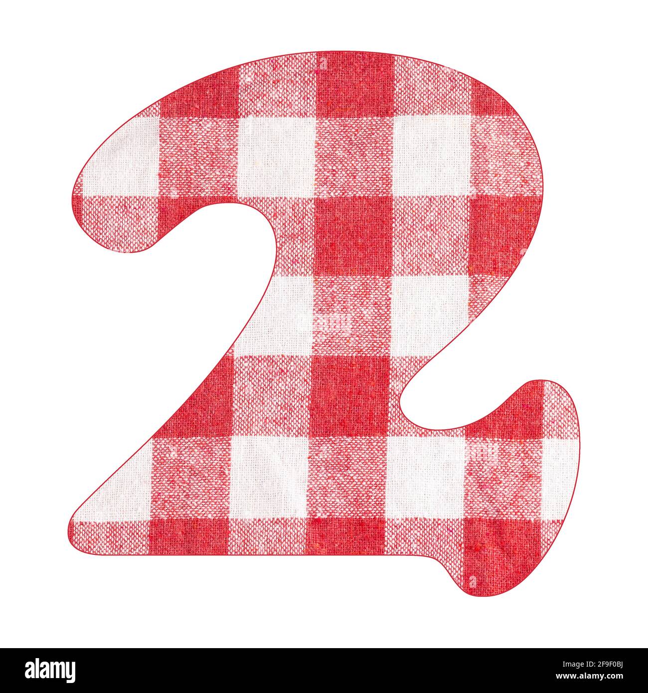 Number 2 - Red checkered napkin background Stock Photo - Alamy