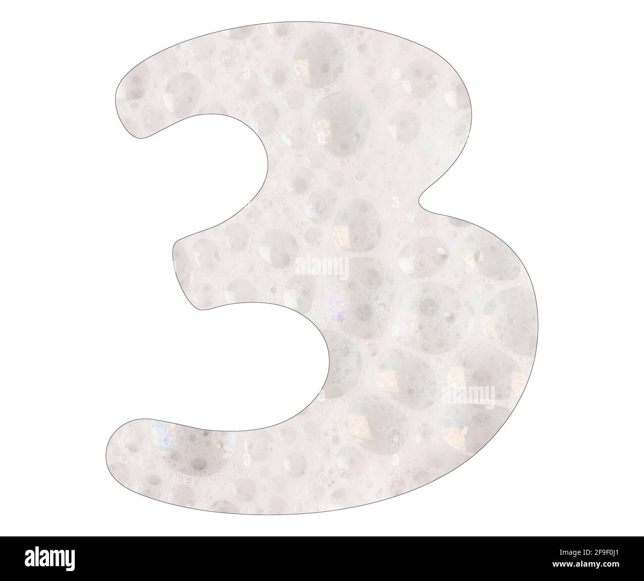 Number 3, soap foam background Stock Photo - Alamy