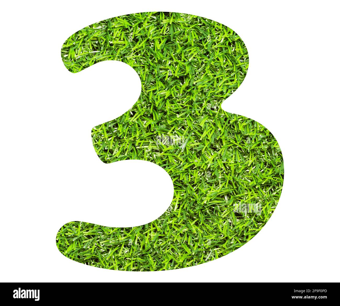 Number 3 - Artificial green grass background Stock Photo - Alamy