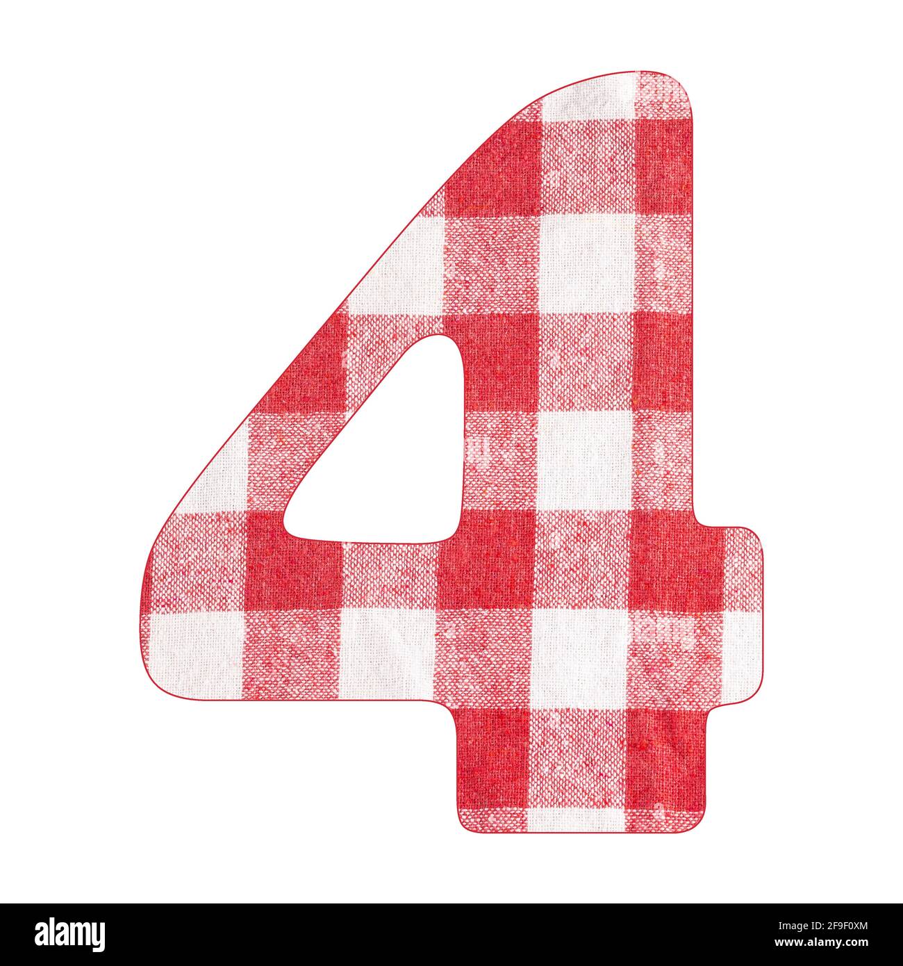 Number 4 - Red checkered napkin background Stock Photo - Alamy