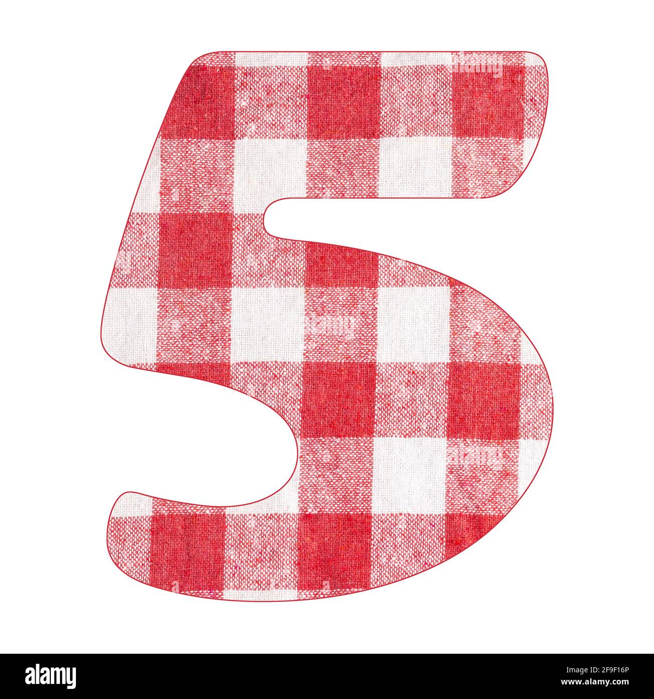 Number 5 - Red checkered napkin background Stock Photo - Alamy