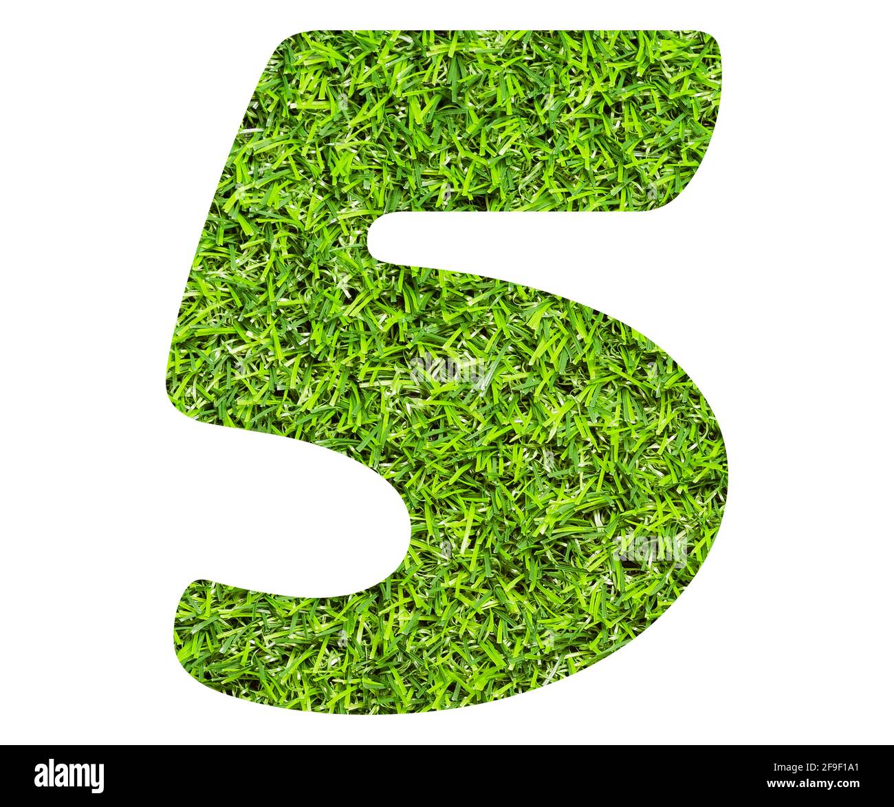 Number 5 - Artificial green grass background Stock Photo - Alamy