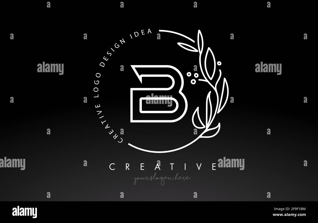 Letter b botanical logo hi-res stock photography and images - Alamy