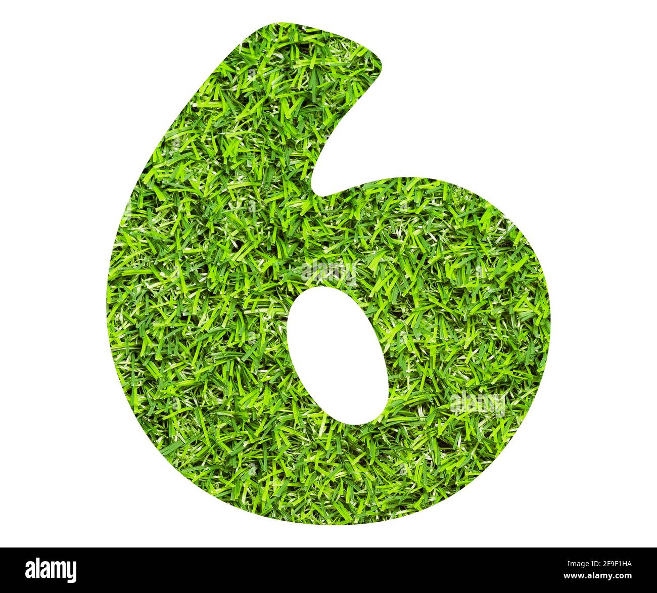 Number 6 - Artificial green grass background Stock Photo - Alamy