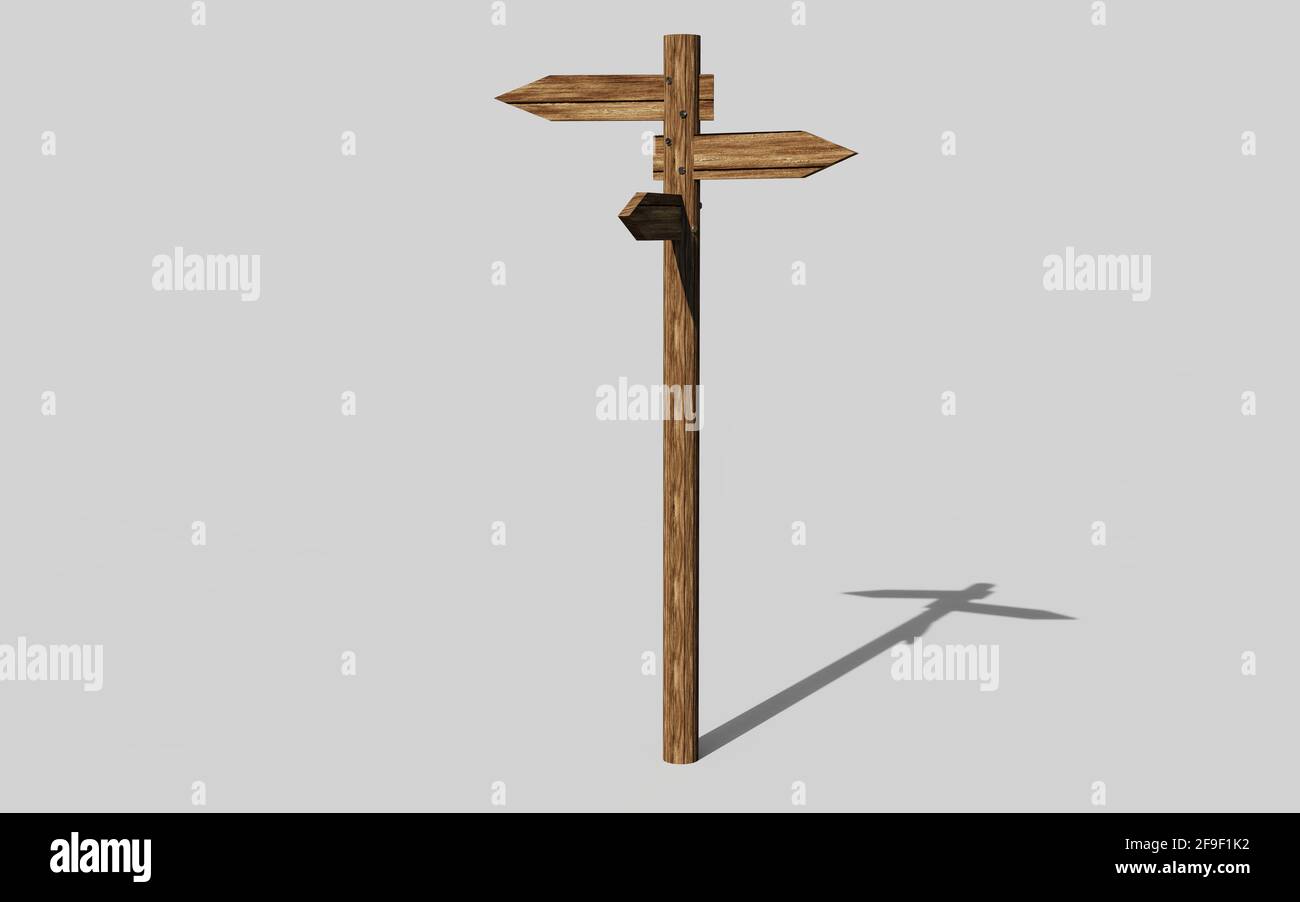 3d Illustration Signpost traffic sign direction indicator Stock Photo ...