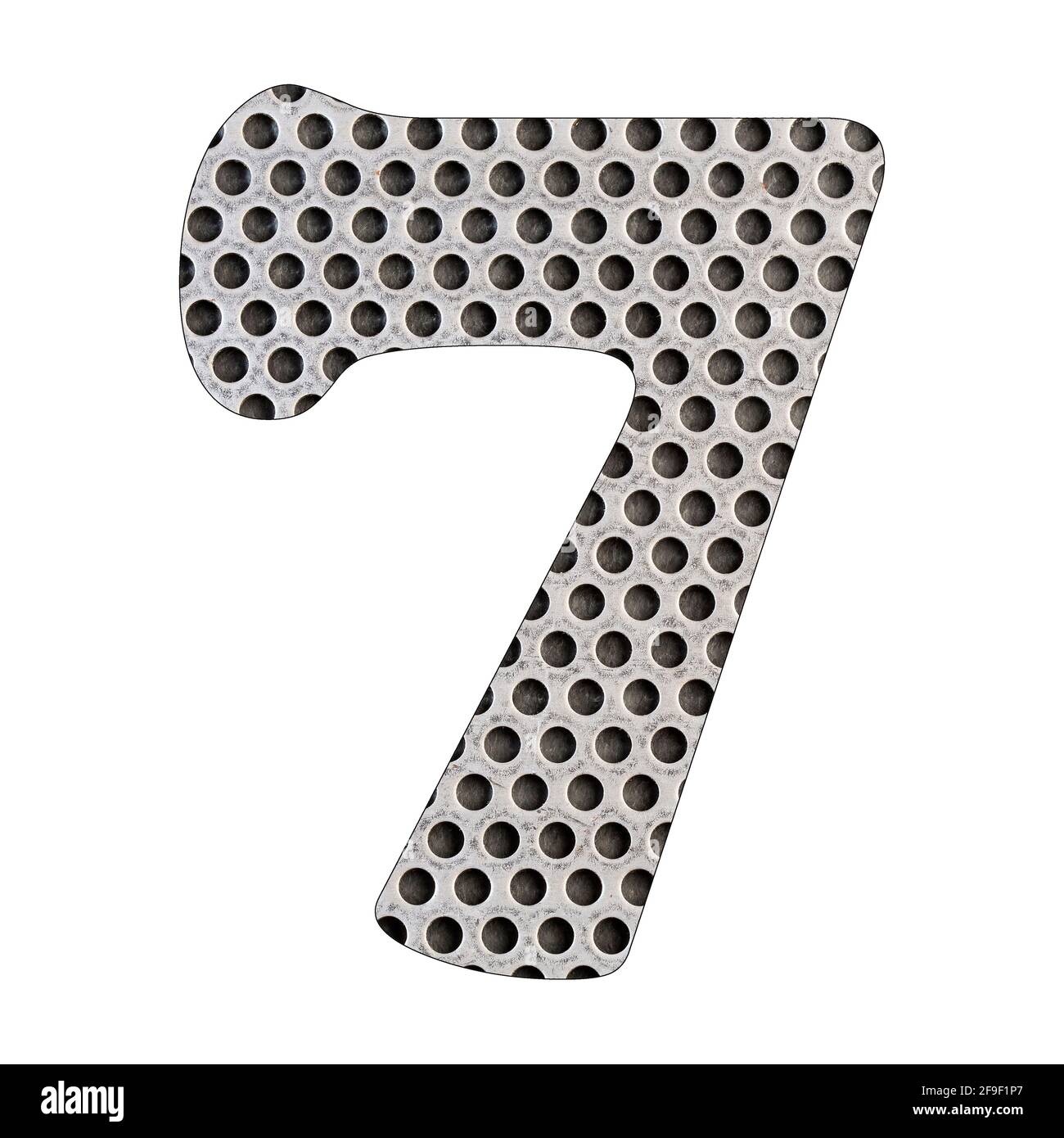 Number 7 - Perforated stainless steel sheet Stock Photo - Alamy