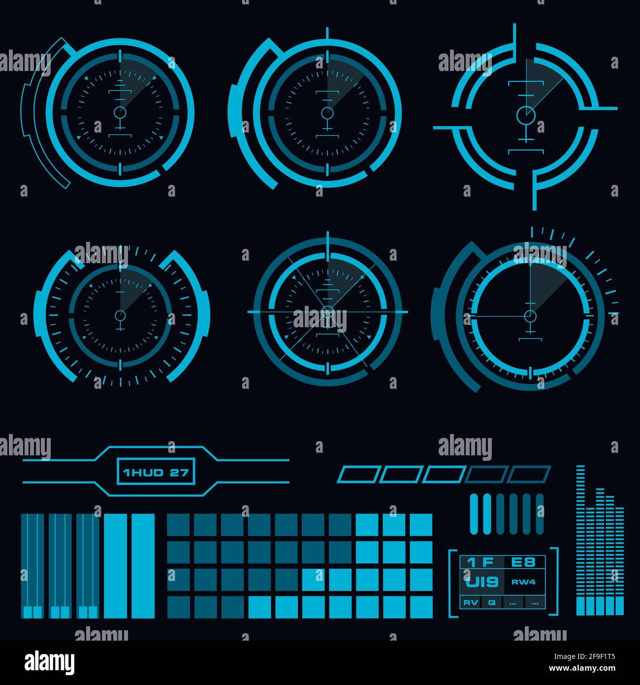 Futuristic blue virtual graphic touch user interface Stock Vector Image ...