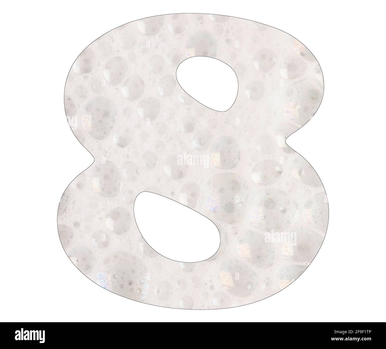 Number 8, soap foam background Stock Photo - Alamy