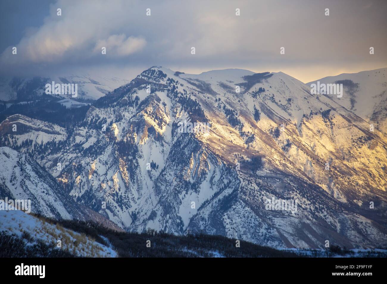 The Utah valley covered with snow Stock Photo - Alamy