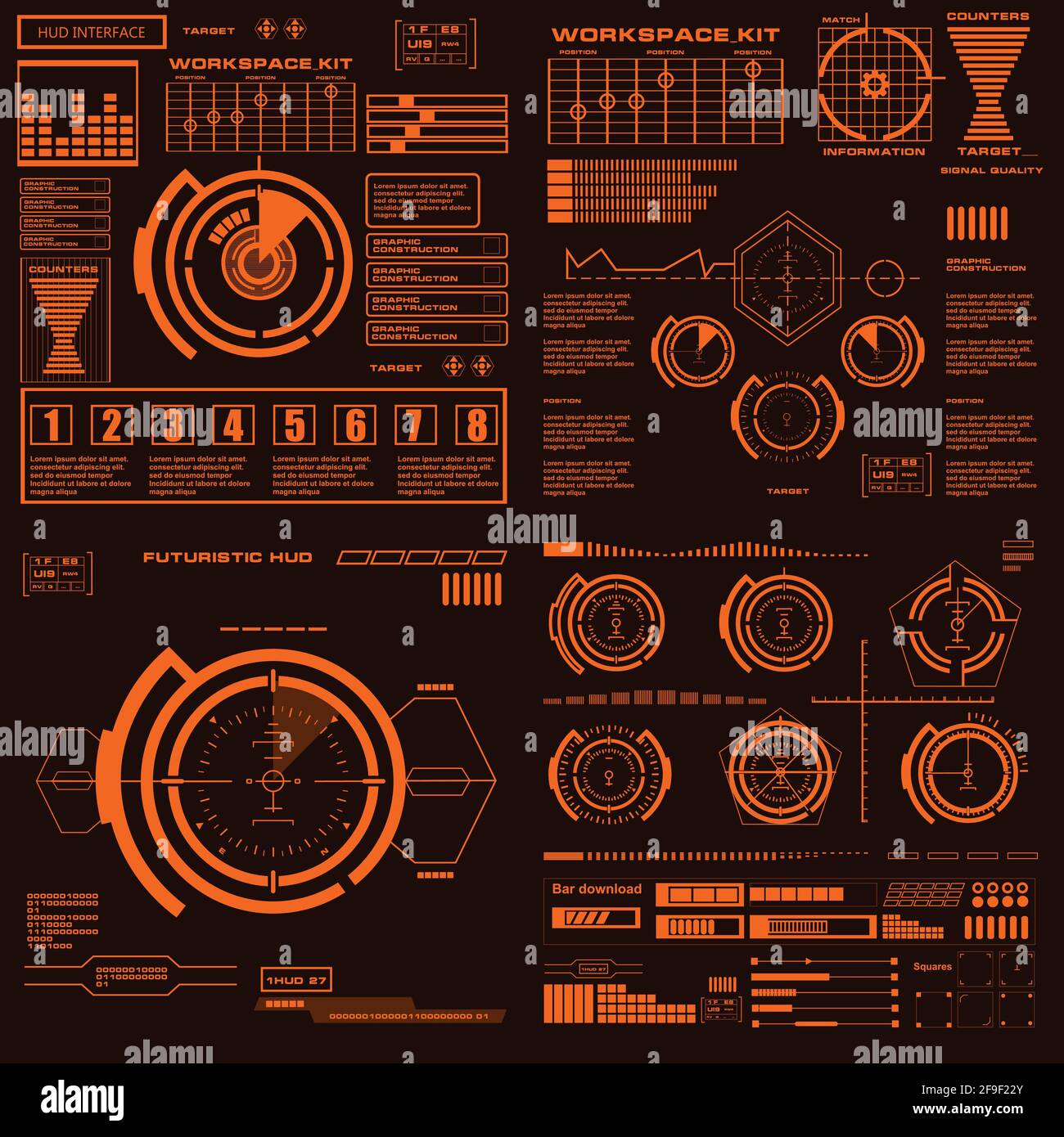 Futuristic red virtual graphic touch user interface Stock Vector Image ...
