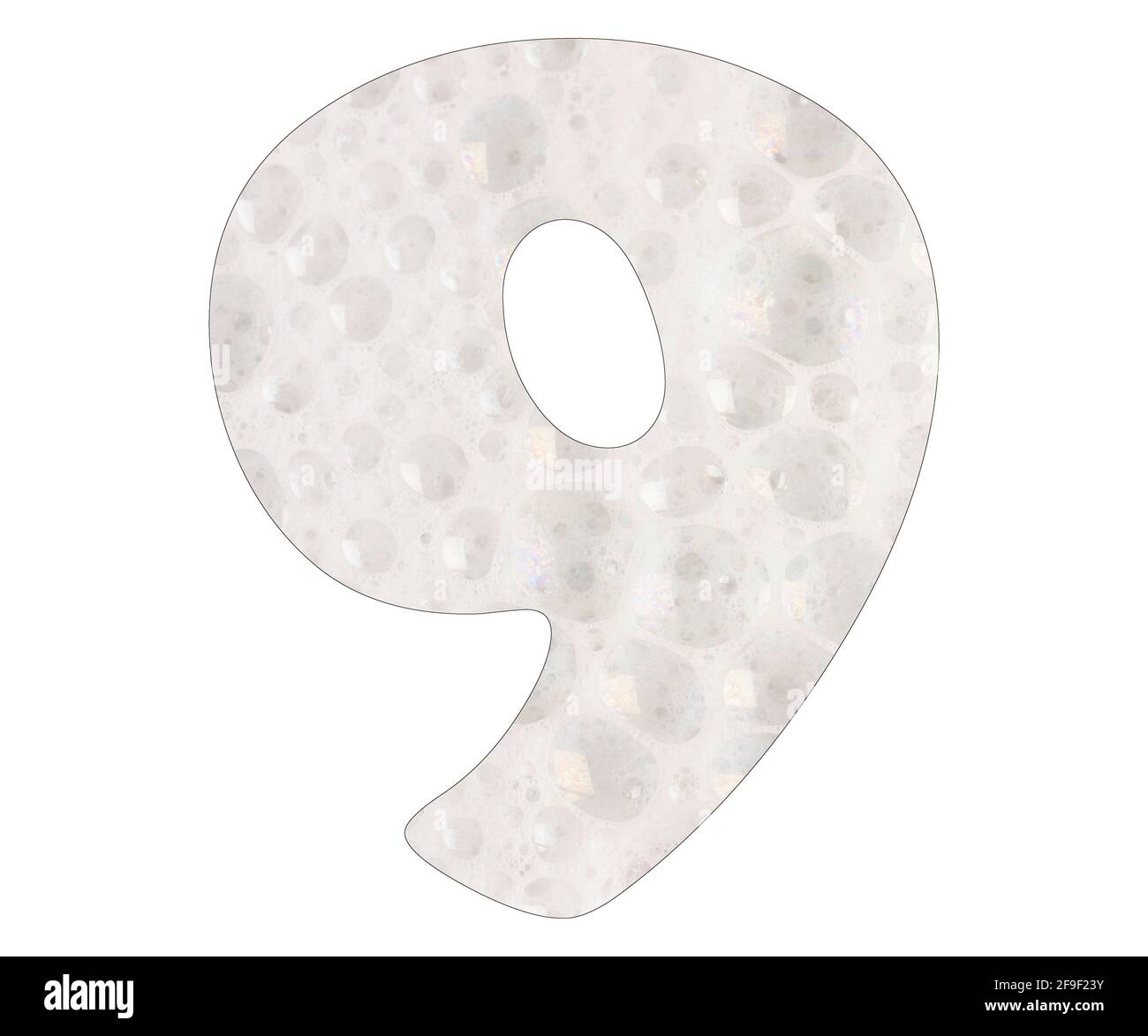 Number 9, soap foam background Stock Photo - Alamy