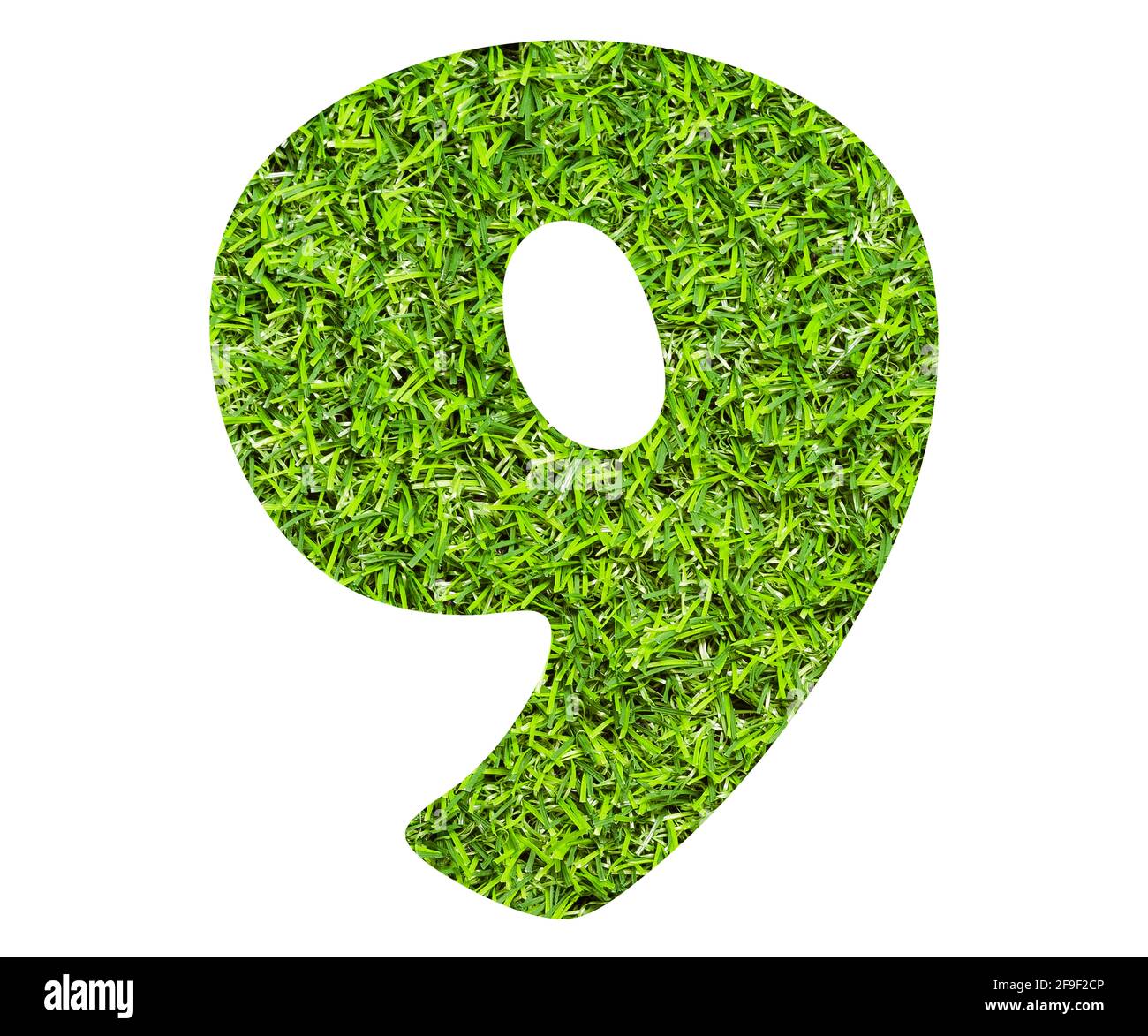 Number 9 - Artificial green grass background Stock Photo - Alamy