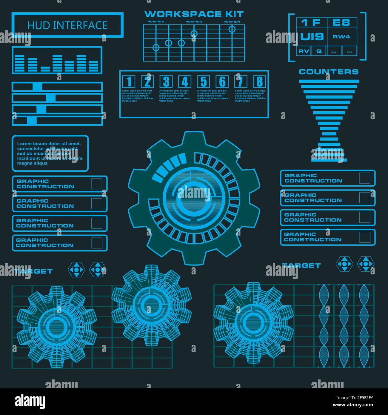 Futuristic blue virtual graphic touch user interface Stock Vector Image ...