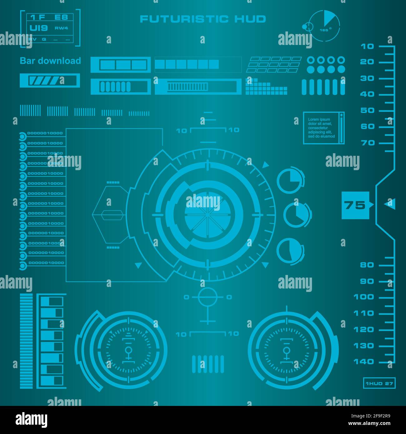Futuristic blue virtual graphic touch user interface Stock Vector Image ...