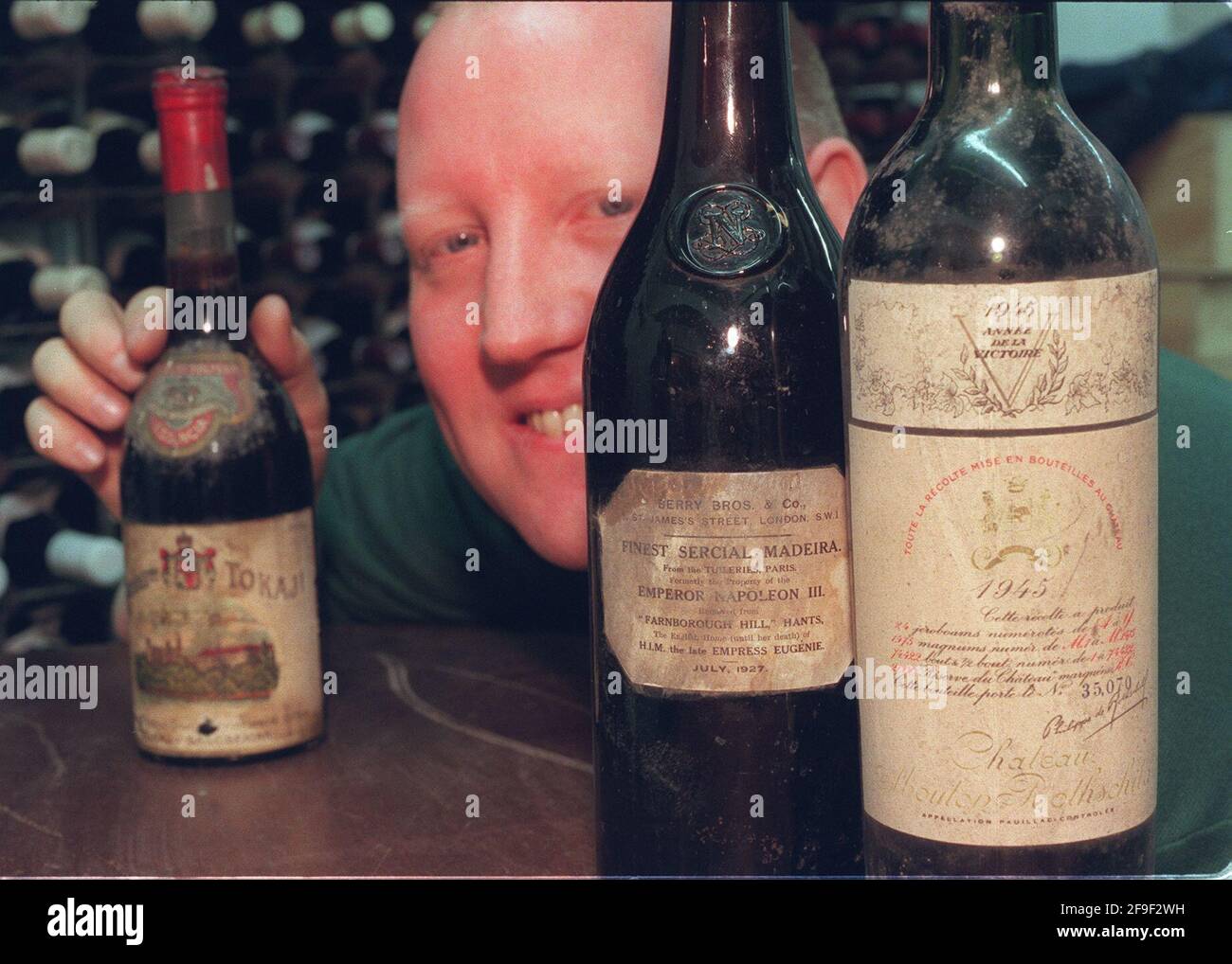 Allan Perry cellar foreman at berry bros with a selection of wines from ...