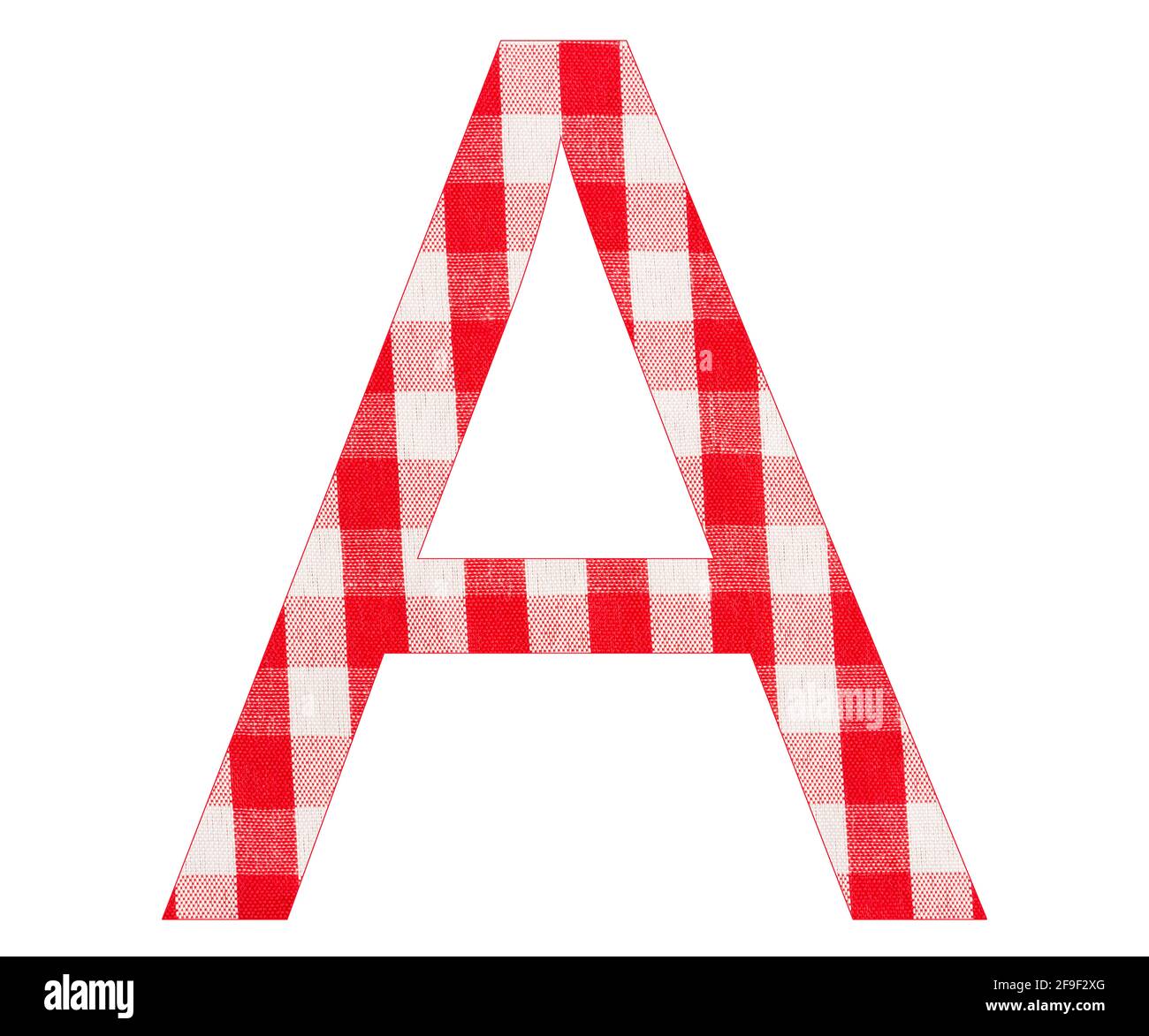 Letter A of the alphabet - Red checkered fabric tablecloth Stock Photo ...