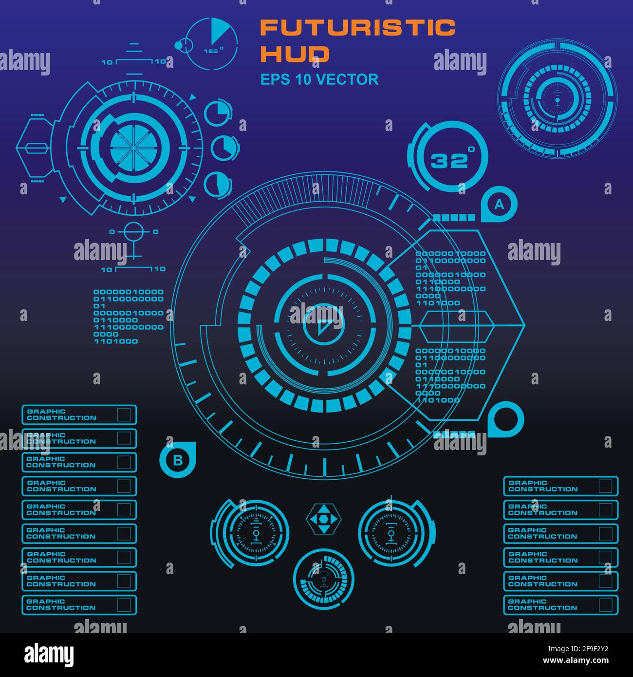 Futuristic blue virtual graphic touch user interface Stock Vector Image ...