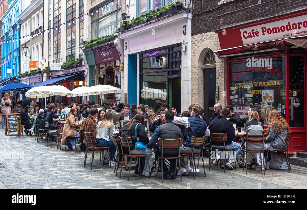 Easing lockdown on Kingly Street, Soho, London, England, UK Stock Photo ...