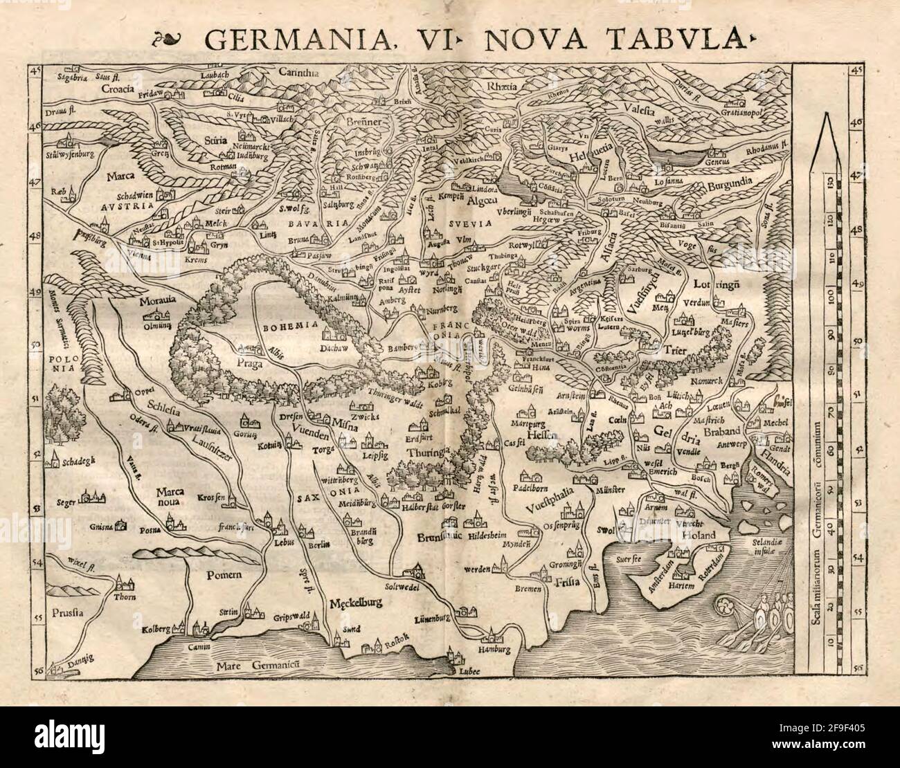 Beautiful vintage hand drawn map illustration of Germania from ...
