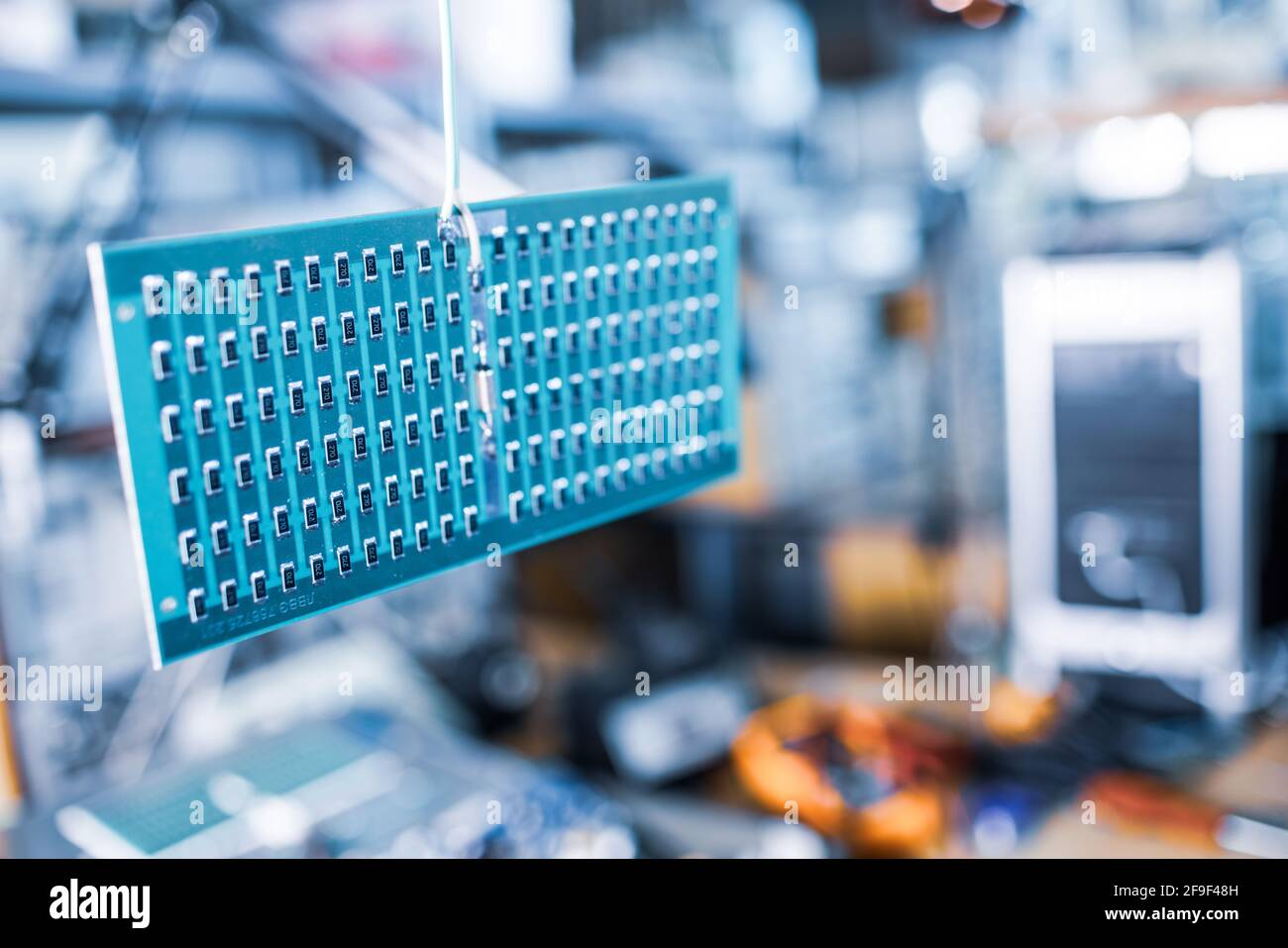 Close-up side view of a panel of SMD resistors Stock Photo - Alamy