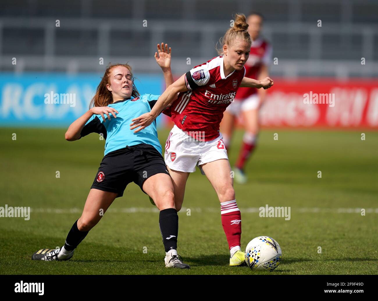Arsenal's Leonie Maierr and Gillingham's Georgia Griffin battle for the ...