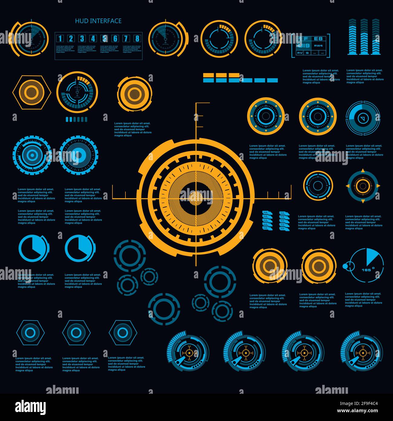 Futuristic blue virtual graphic touch user interface Stock Vector Image ...