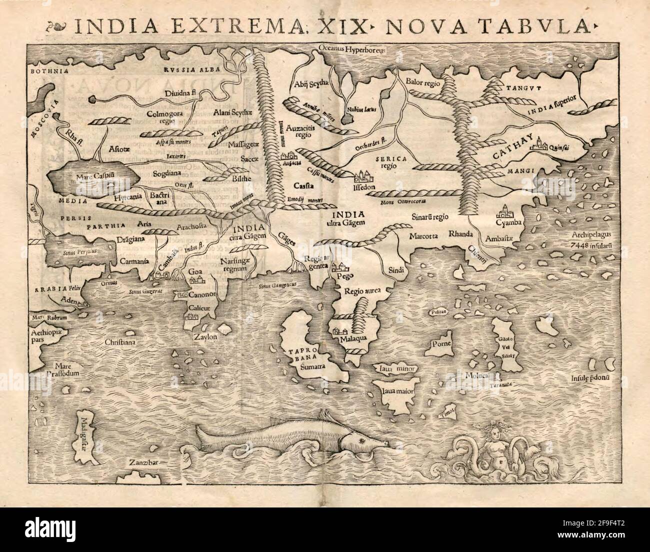 Beautiful vintage hand drawn map illustration of India from Geographia ...