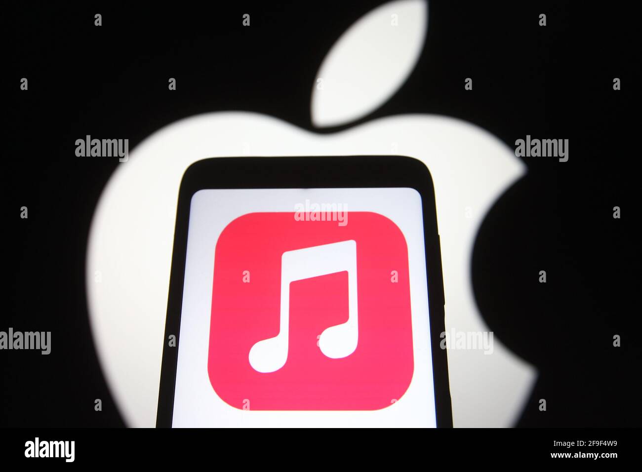 In this photo illustration, Apple Music app seen displayed on a ...