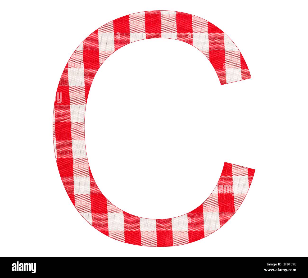 Letter C of the alphabet - Red checkered fabric tablecloth Stock Photo ...