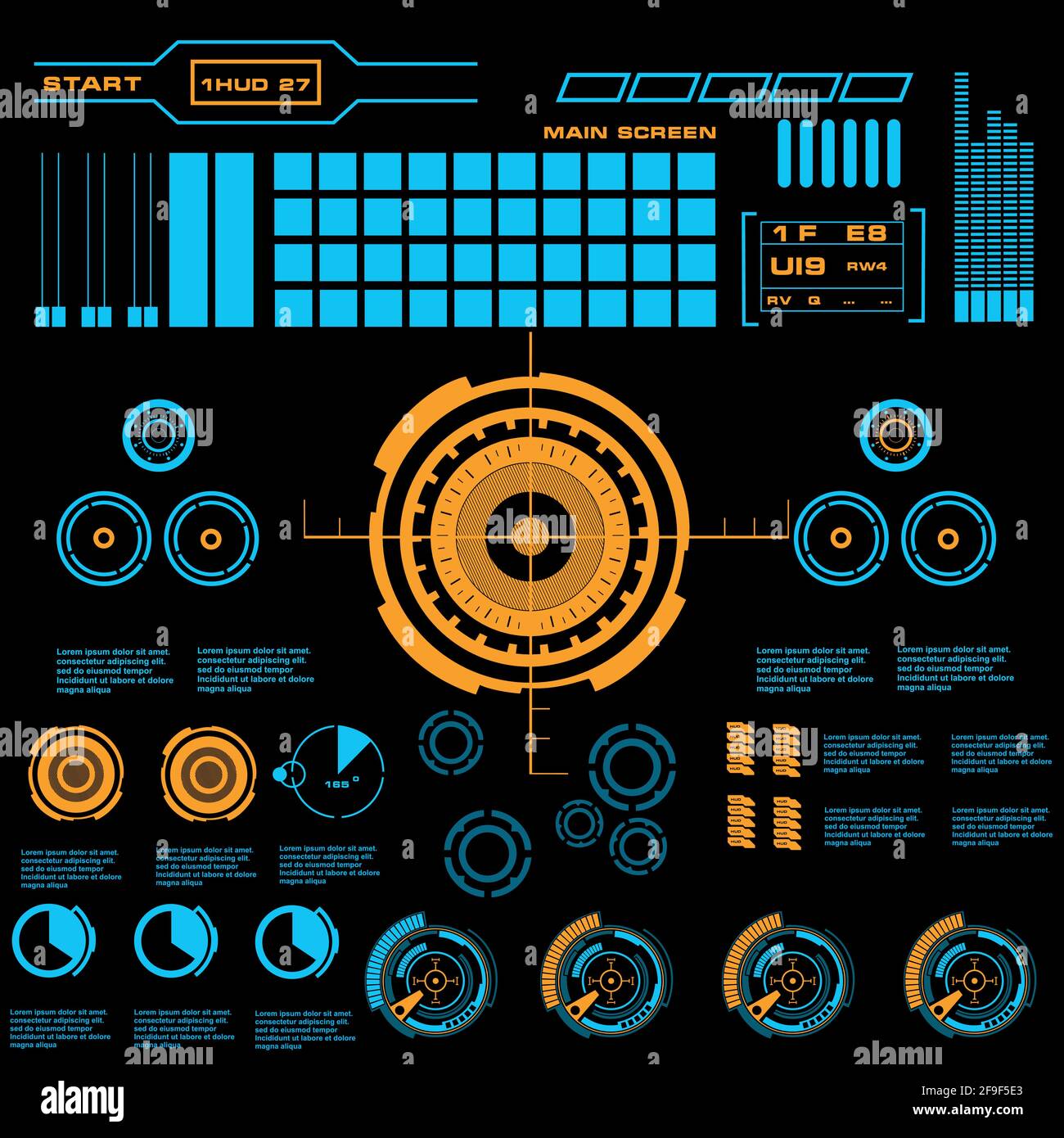 Futuristic blue virtual graphic touch user interface Stock Vector Image & Art - Alamy