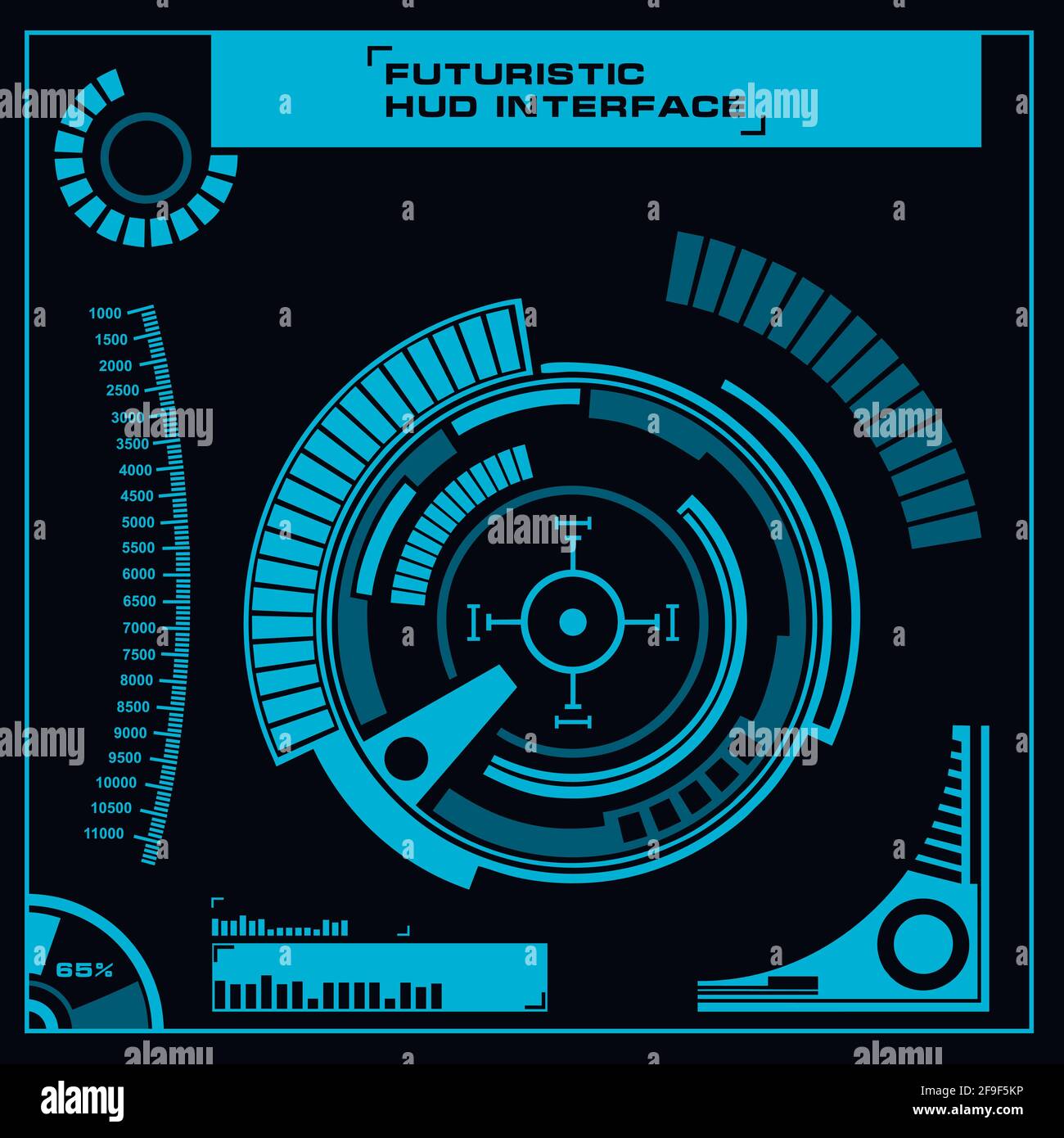Futuristic blue virtual graphic touch user interface Stock Vector Image ...