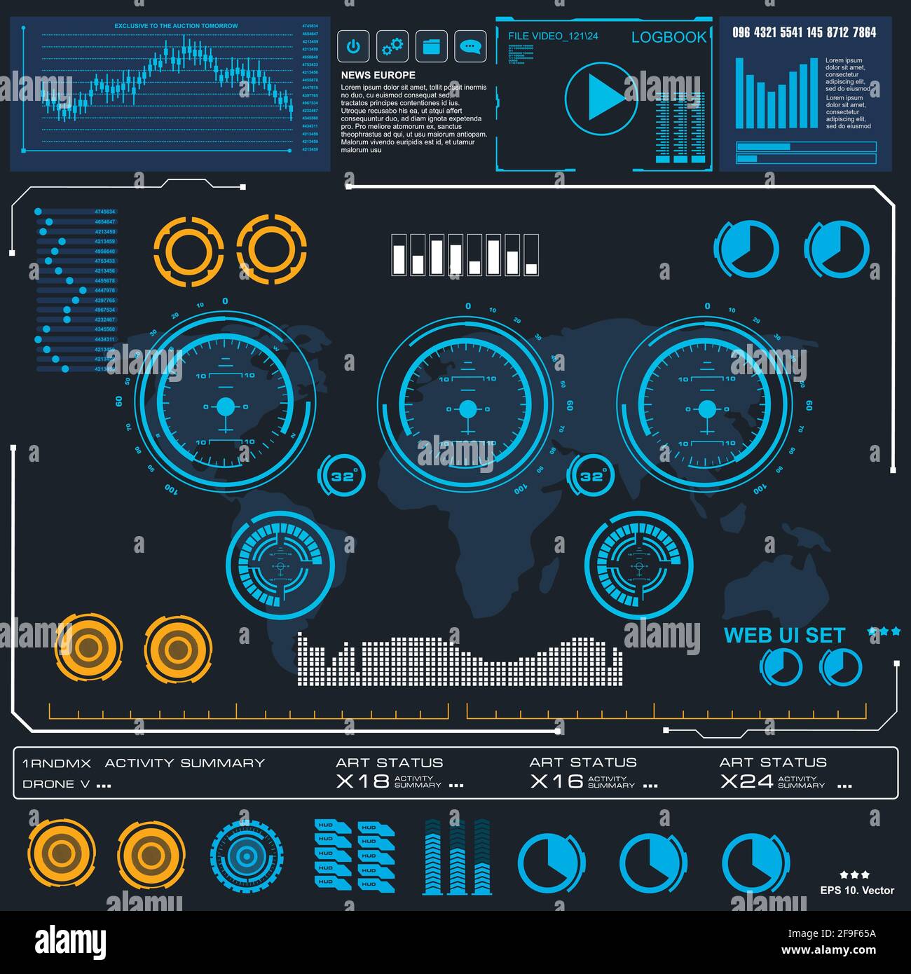Futuristic blue virtual graphic touch user interface Stock Vector Image & Art - Alamy