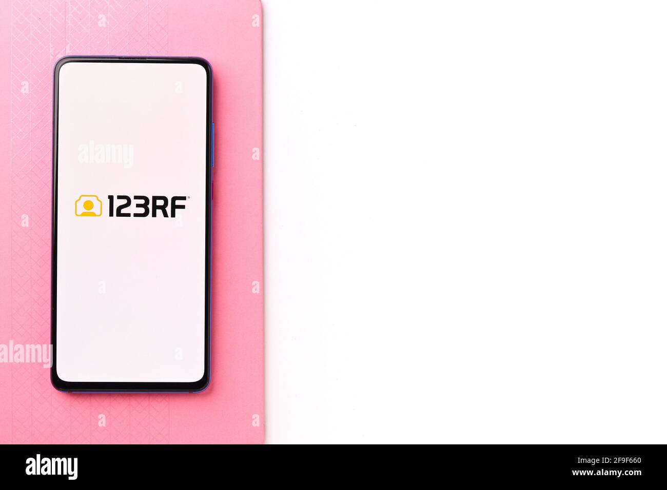 Assam, india - April 19, 2021 : 123RF logo on phone screen stock image ...